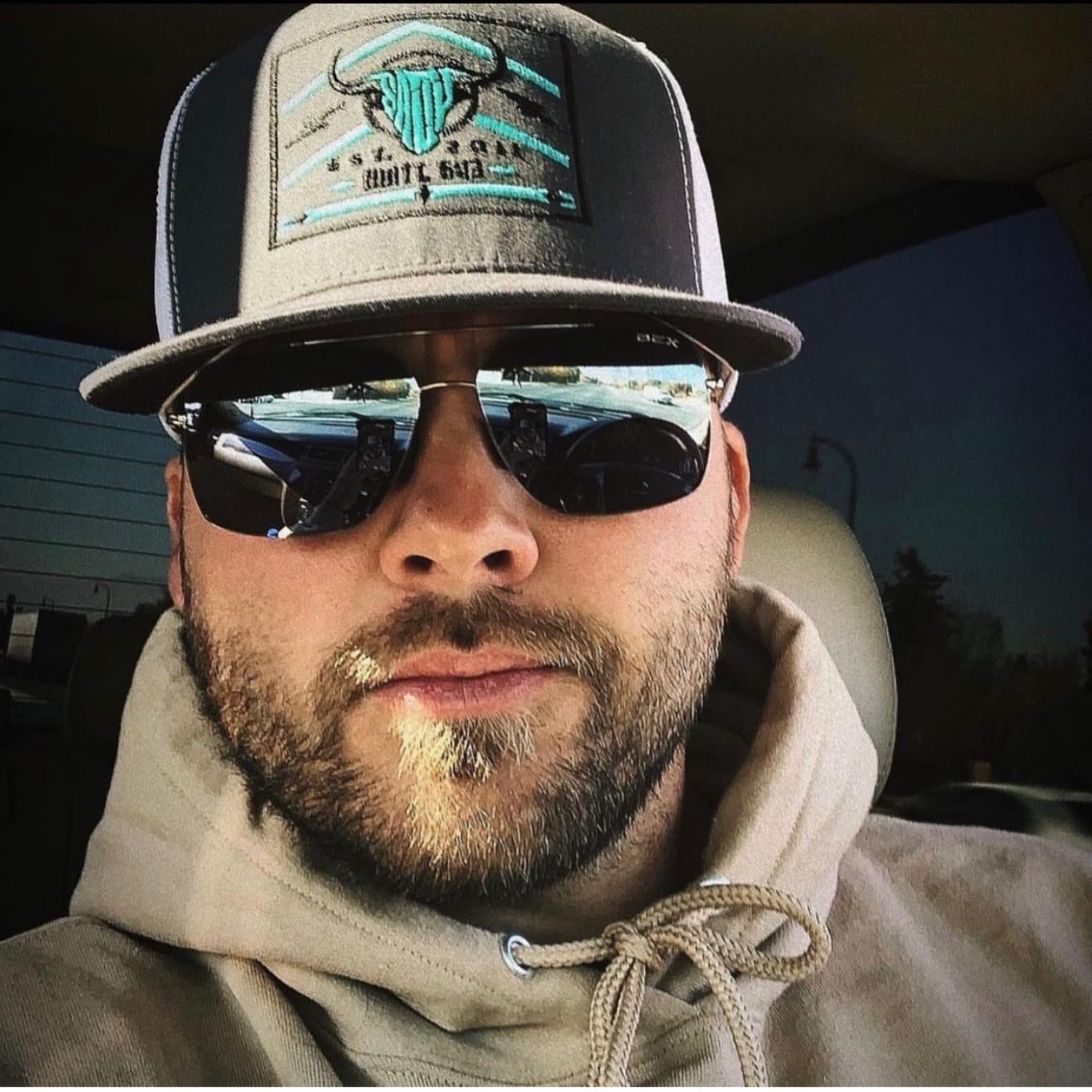 Salty Rodeo Turquoise Lightning Hat - Tall Crown Grey Yupoong Snapback Western Wear Snapback - One Size Fits Most