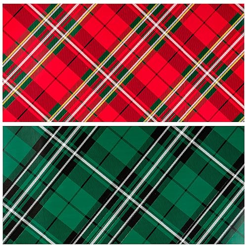 LeZakaa Reversible Christmas Wrapping Paper - Jumbo Roll - Green & Red Plaid - 24 inches x 100 Feet (200 sq.ft.)