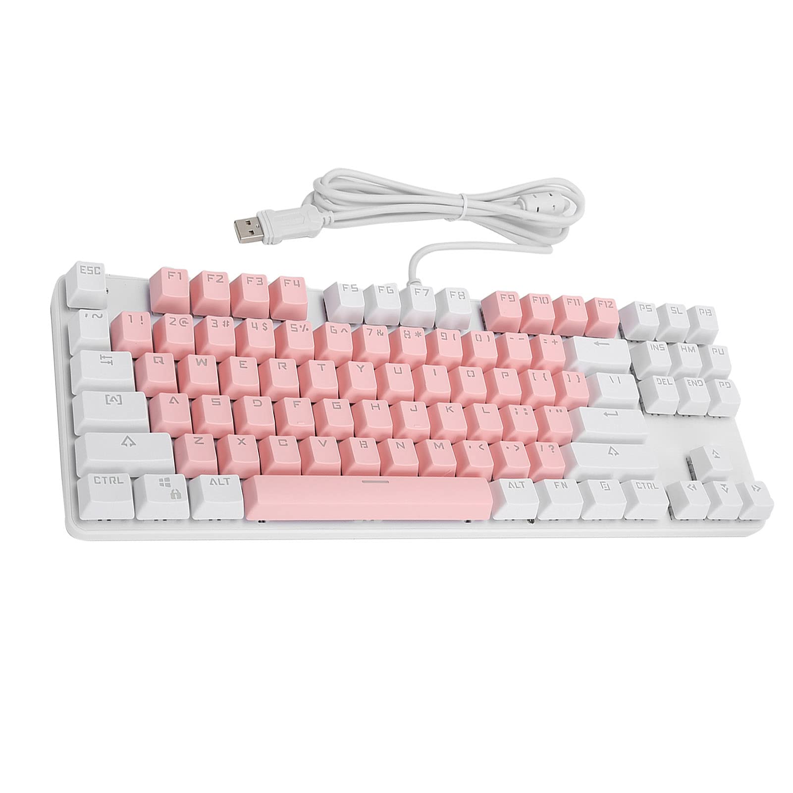 YYOYY Mechanical Keyboard, USB Wired RGB Backlight Gaming Keyboard, Double Color, Plug and Play, Portable Ergonomics Keyboard, for Laptop