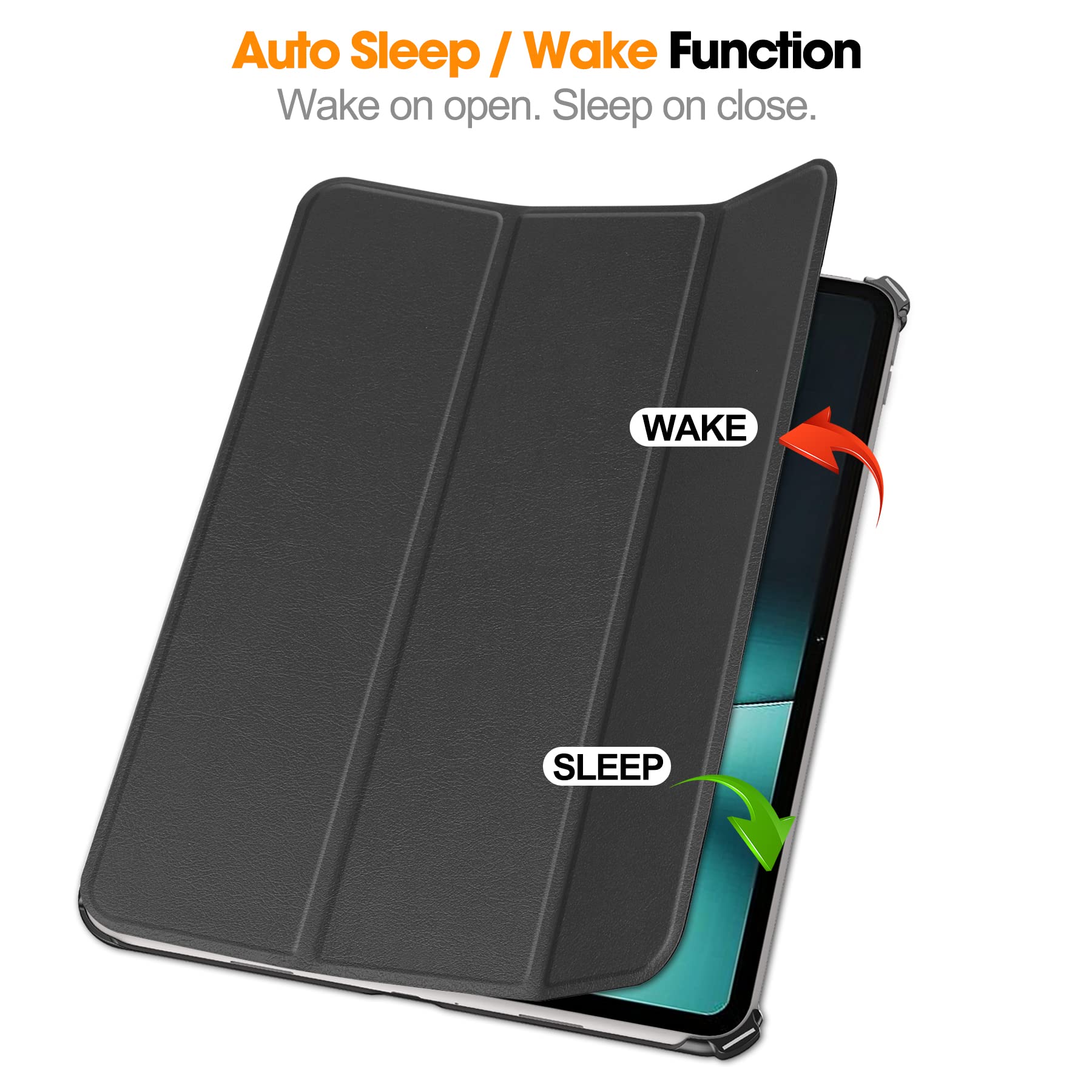 zZjoOoj for Xiaomi Redmi Pad Case 10.61 inch, Ultra Thin and Lightweight, Auto Alarm Clock/Sleep, Black