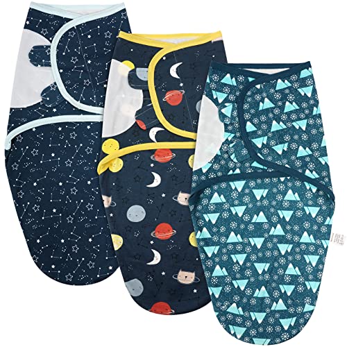 Vicloon Swaddle Blanket, 3 Pack Organic Baby Swaddle Sleep Sacks, Adjustable Swaddle Blanket Infant Baby Wrap Set, Newborn Swaddle Sack, Baby Swaddle Wrap for 3-6 Month