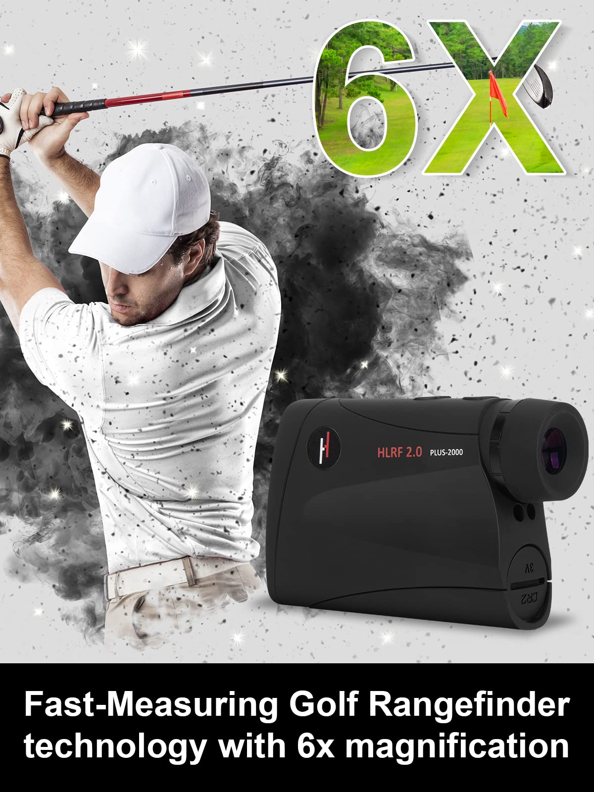 Range Finder, 1200 Yards Golf Rangefinder, Range Finder Golfing with Slope | 6X Magnification | Locks to Target | Pin Vibration, Outdoor Range Finder for Hunter, Golf Gifts for Men