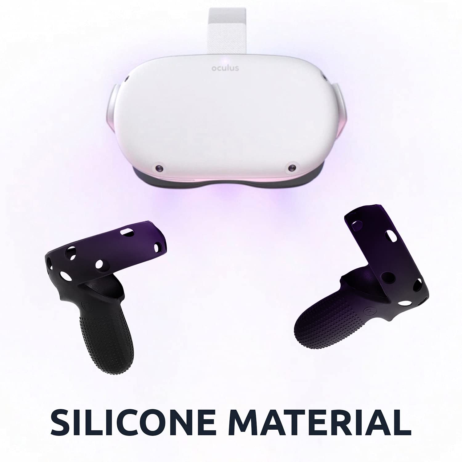 Olixar Controller Grips for Oculus Quest 2 - Enhance Grip to Prevent Throw Damage, Includes Bonus Thumb Grips - Oculus Quest 2 Accessories - Black