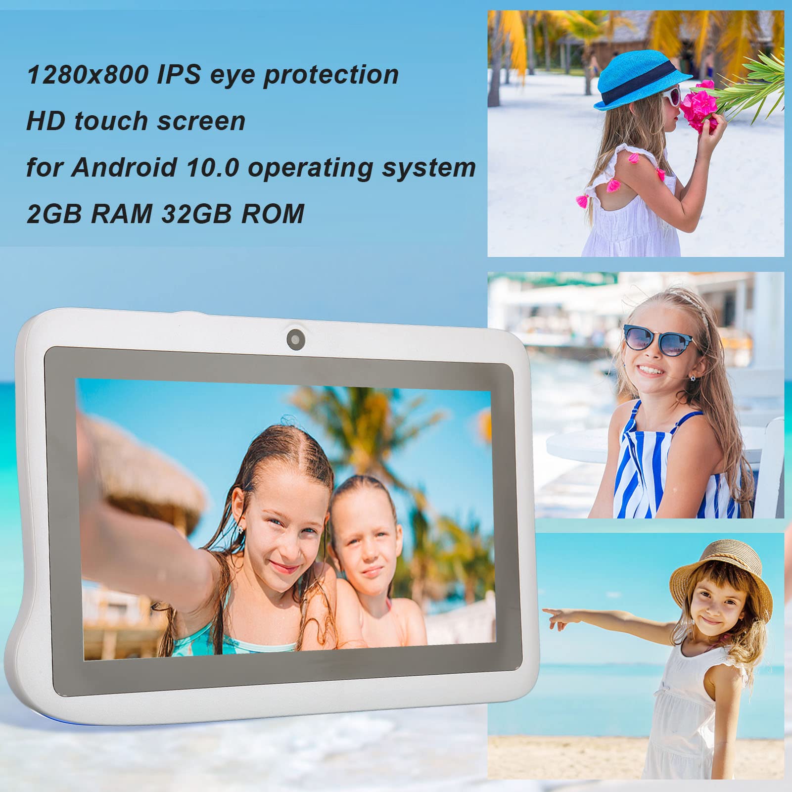 MAVIS LAVEN HD Tablet, US Plug 100‑240V Kids Tablet 5000mAh Battery (US Plug)