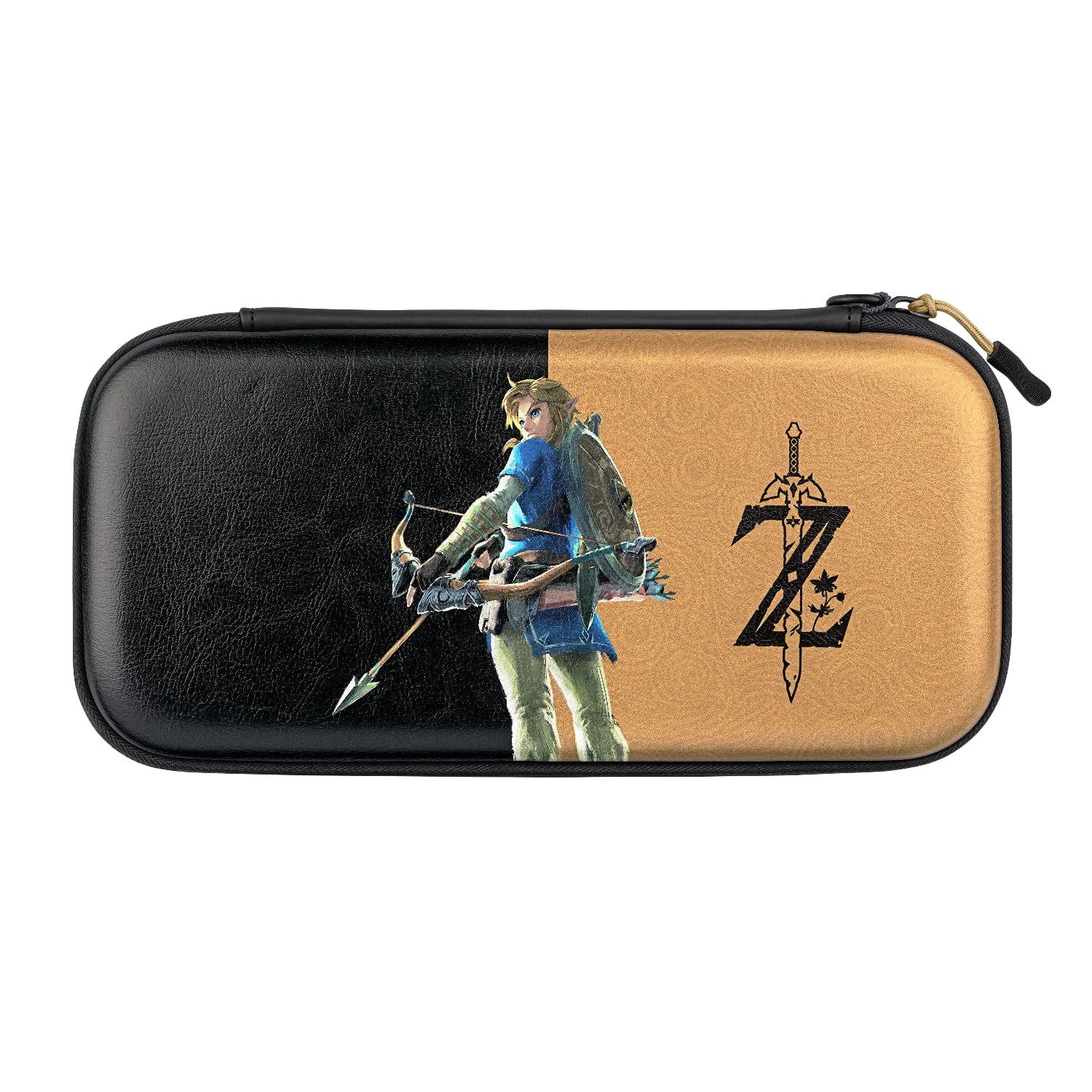 PDP Gaming Officially Licensed Switch Pull-N-Go Travel Case - Zelda Breath of the WIld - Semi-Hardshell Protection - Protective PU Leather - Holds 14 Games - Works with Switch OLED & Lite