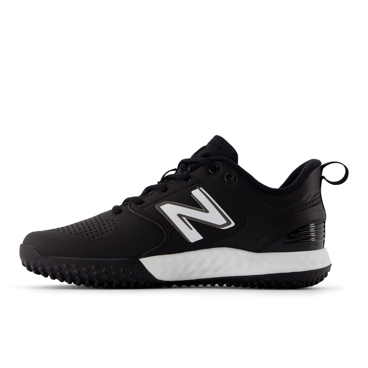 New Balance Women's Fresh Foam Velo V3 Turf-Trainer Softball Shoe, Black/White, 8.5
