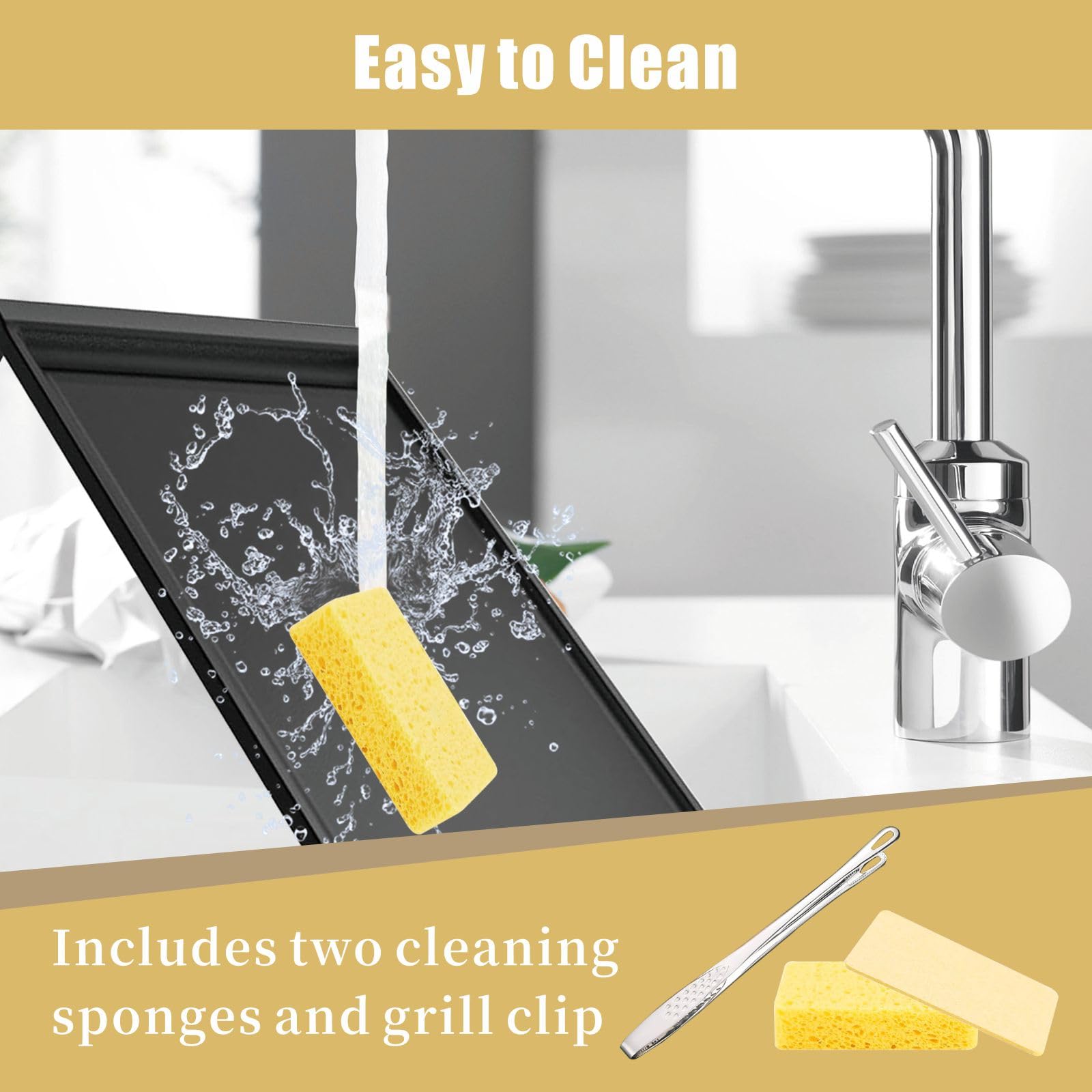 zcafmfzf Upgraded WB31X24738 Griddle for GE Stove Griddle Replacement, More Durable GE Griddle for Gas Cooktop, Safe Uncoated GE Griddle for Stove Top, Non-Stick GE Stove Top Griddle for Gas Stove