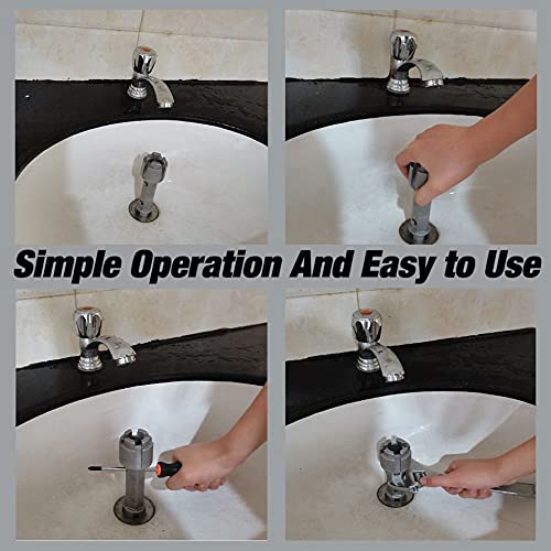 WMAZtool Tub Drain Remover Wrench - Use to Install and Remove Most Bath and Shower Drains and Closet Spuds Square Plastic Toilet Seat Nuts