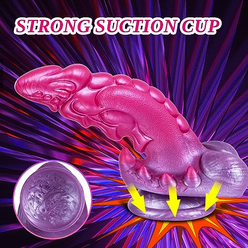 Large Realistic Dragon Dildo - 9.2 Inch Big Dildo, Soft Liquid Silicone Material, Textured, G-spot Stimulator, Wide Anal Dildo, Strong Suction Cup, Hands Free Play, Suitable for Women, Men and Couples