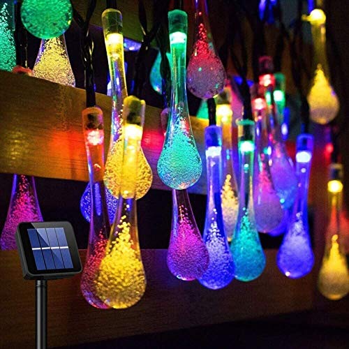 LIUPENGWEI Solar String Lights,20 Lights-400 Lights 5m-52m Outdoor Fairy Light with Shape of Waterdrop/Teardrop/Raindrop Patio Lighting Decor for Home Garden Lights Garden Ghost Light