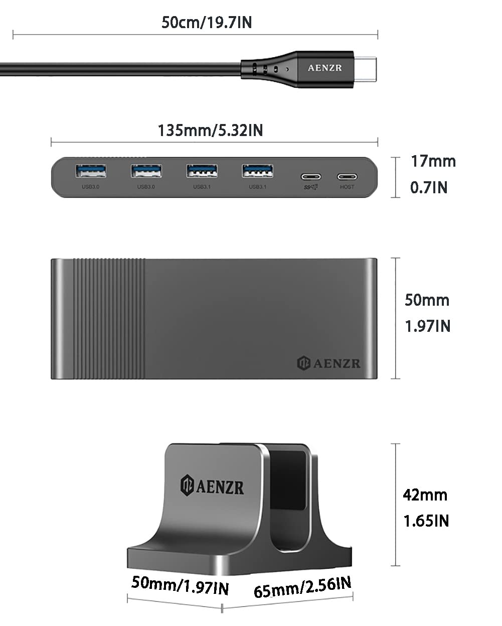 Vertical USB C Hub,USB C Laptop Docking Station,12 in 1 Type C Adapter Compatible for MacBook and Windows(HDMI DP PD USB 3.1/3.0 SD TF Card Reader )