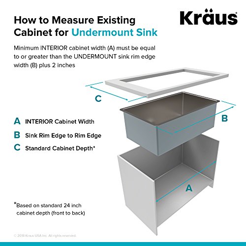 Kraus Standard PRO 33-Inch 16 Gauge Undermount 60/40 Double Bowl Stainless Steel Kitchen Sink, KHU103-33