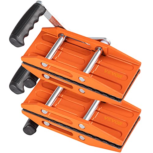 VEVOR 2 PCS Double Handed Stone Carrying Clamps, 2.36 inch (60mm) Granite Lifting Tools with Slip-proof Rubber Pads, 550 lbs Loading Capacity for Moving Marble, Glass, Slabs and Plywood