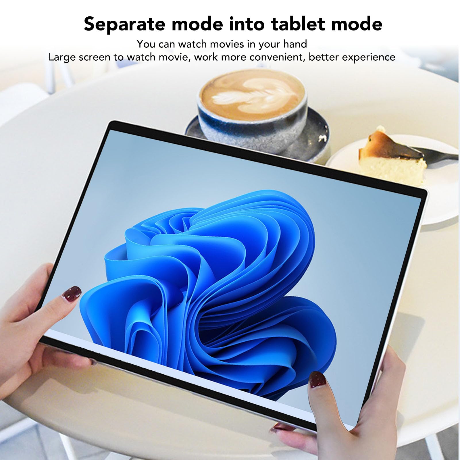 MAVIS LAVEN Tablet Laptop 3K Touch Screen Ultra Slim 2 in 1 Portable Laptop with Magnetic Keyboard Entertainment for Windows 10 (US Plug 8GB+512GB)