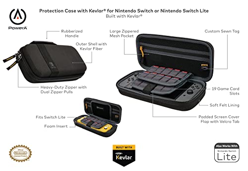 PowerA Protection Case with Kevlar for Nintendo Switch or Nintendo Switch Lite, Tough, Protective Case, Gaming Case, Console Case - Nintendo Switch