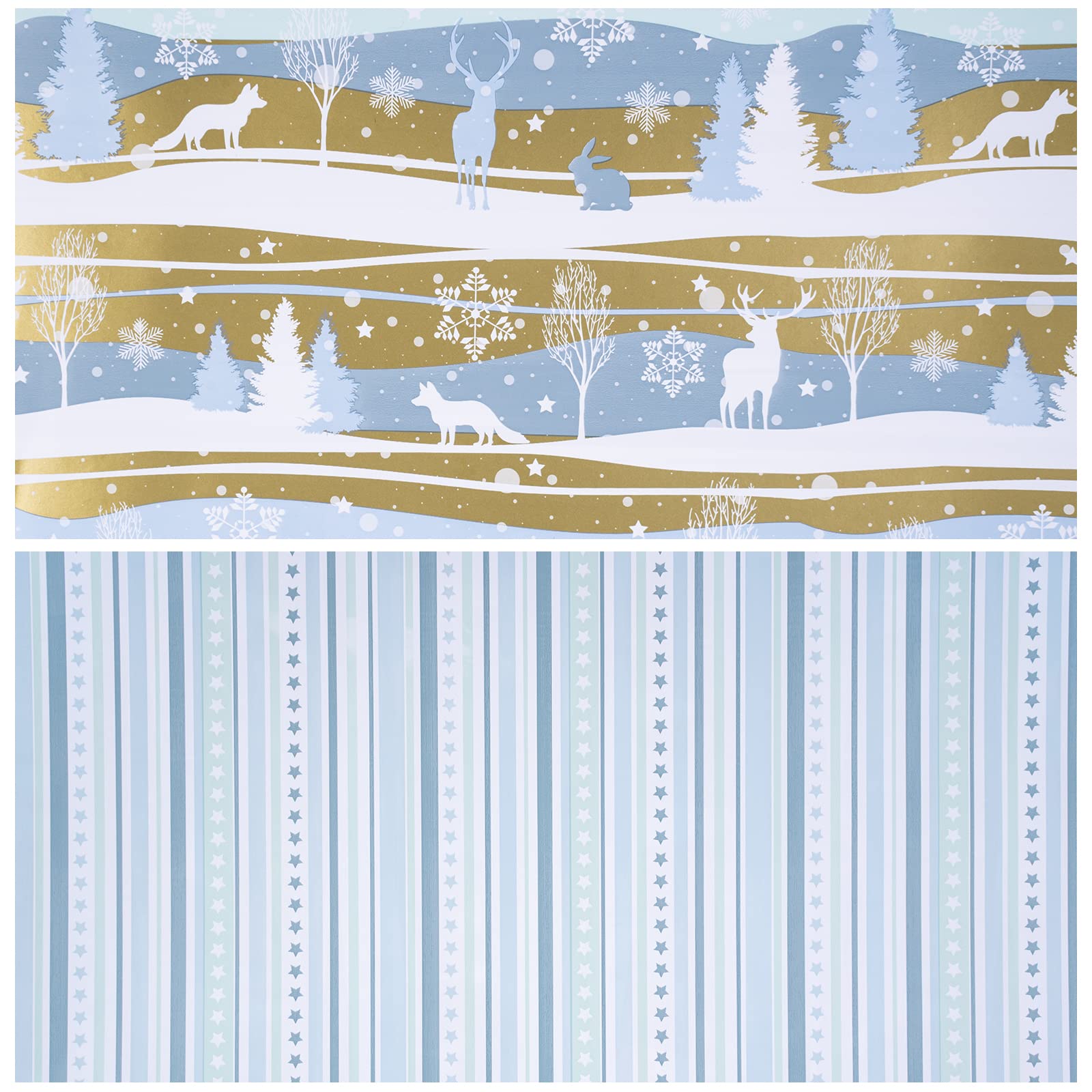 LeZakaa Reversible Christmas Wrapping Paper Roll - Snowman & Black Buffalo Plaid - 17 inches x 32.8 Feet (46.45 sq.ft.)