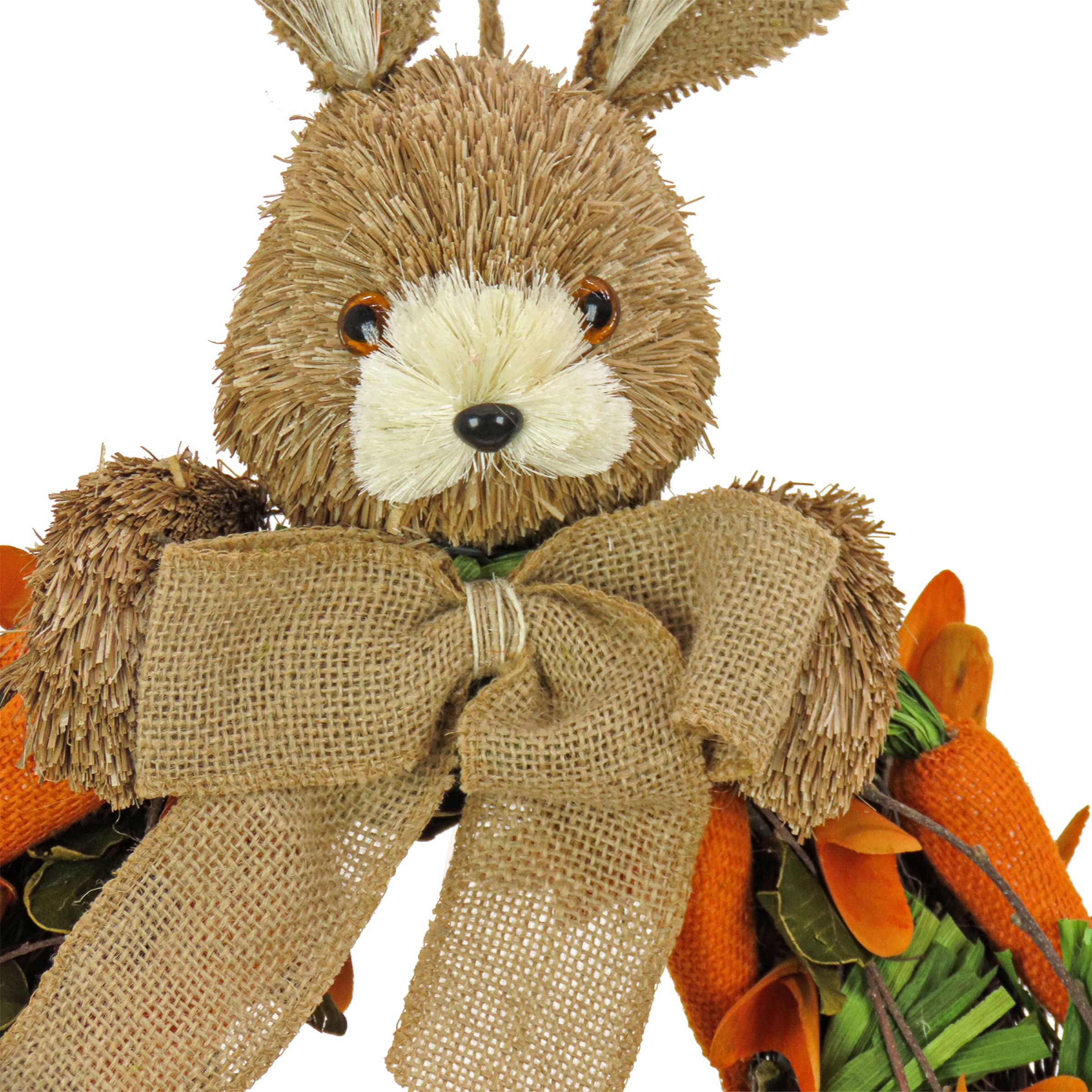 National Tree Company Artificial Hanging Wreath, Foam Ring Base, Decorated with Bunny, Carrots, Vines, Leafy Greens, Easter Collection, 20 Inches