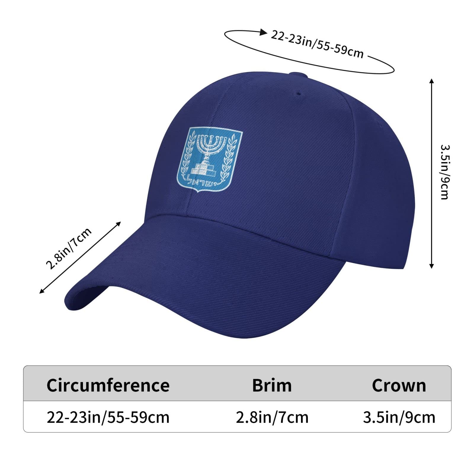 POOEDSO Emblem of Israel Baseball Cap Men and Women Fashion Solid Color Duck Tongue Hat Adjustable Casquette