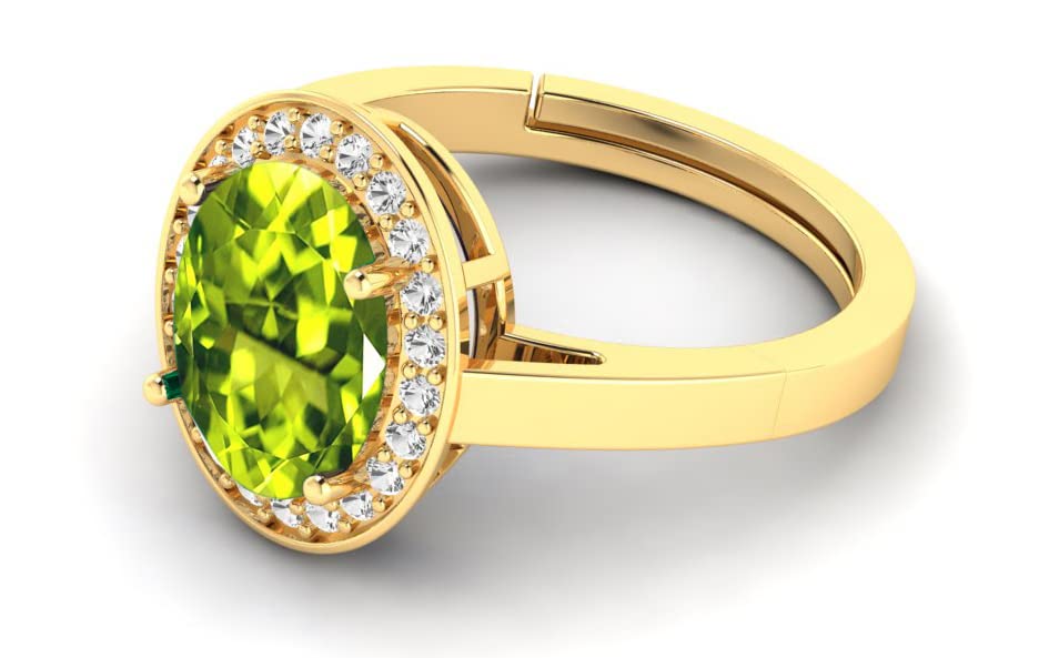 SirDaksh 4.25 Carat Natural Peridot Beautiful Oval Cut Engagement Ring For Women's