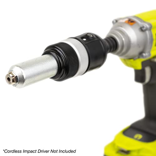 TGR 1/4β Hex Shank Blind Rivet Cordless Drill/Impact Gun Adapter Kit 3.2, 4.0, 4.8, 6.4mm (1/8", 5/32", 3/16β, 1/4β)