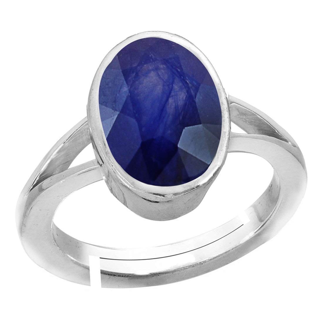 SirDaksh 8.50 Carat 925 Sterling Silver Blue Sapphire Gemstone Wedding Ring For women's
