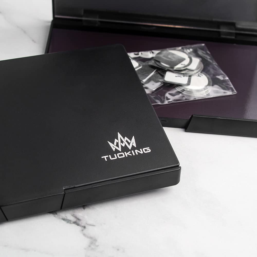 TUOKING Makeup Magnetic Palette with Mirror and 20Pcs Metal Stickers Empty Storage Palette for Eyeshadow Powder Highlighter (Marble)