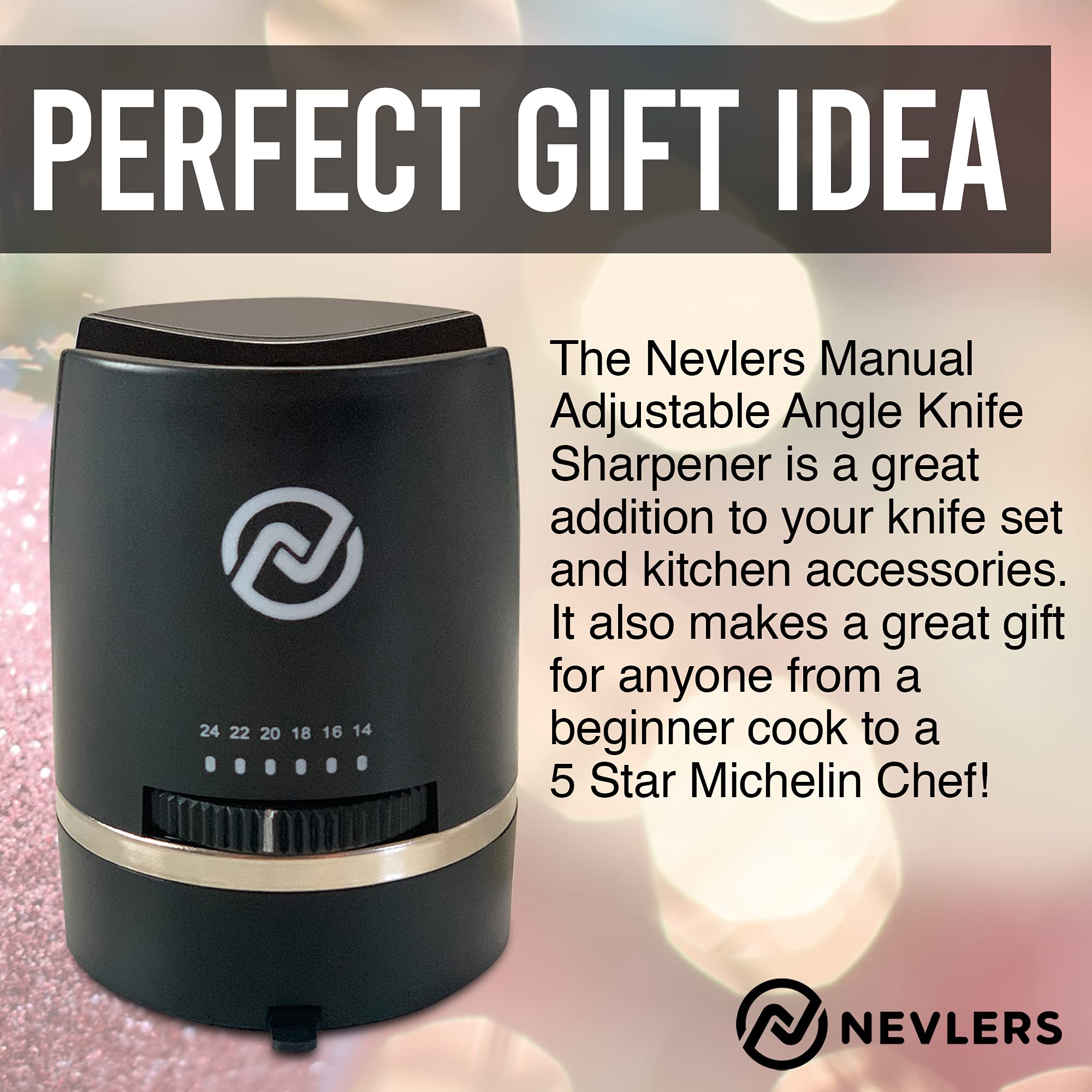 Nevlers Adjustable Angle Manual Kitchen Knife Sharpener with Suction Base - These Sharpeners Prep, Repair, Sharpen, & Polish Most Knives in One Easy Step - Mini Brush for Quick & Easy Clean Up - Red