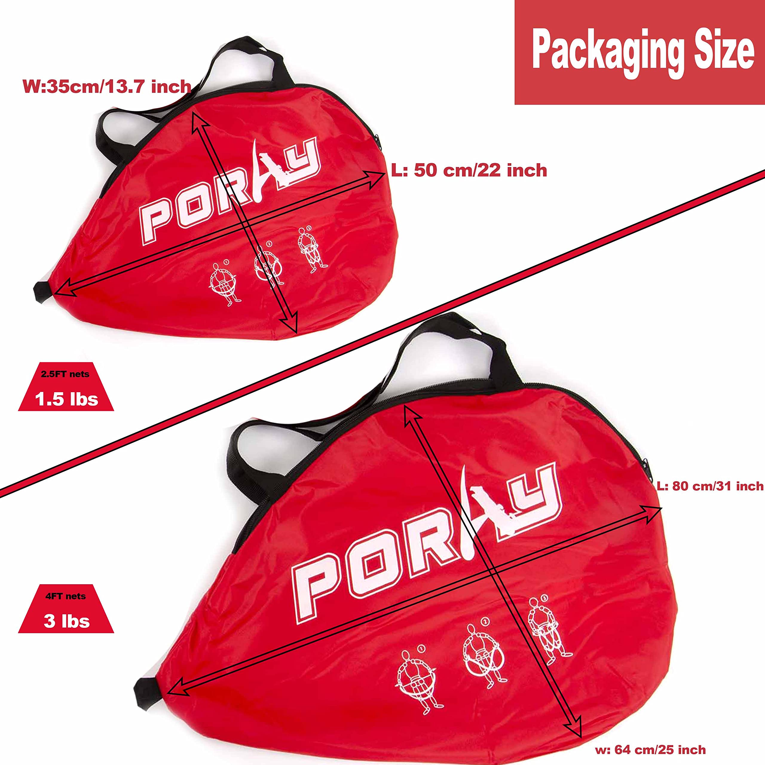 porayhut Pop up Soccer Net Soccer Goal for Kid Easy-up,Set of 2,Portable 210D Oxford with 8 Field Marker Cones & Extra Stakes,Fun for Backyard and Soccer Training Net