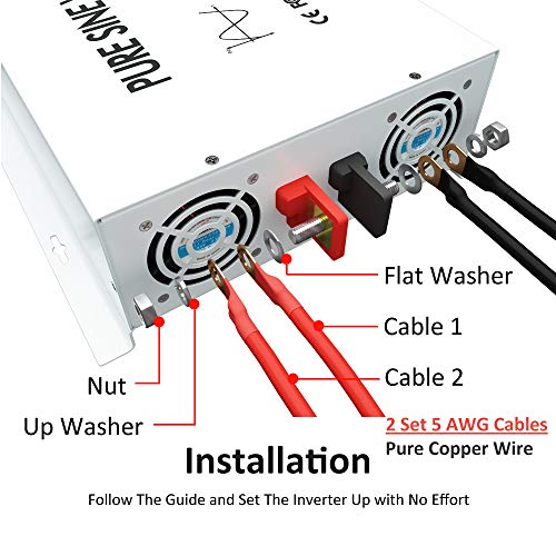 WZRELB DC to AC Converter Off Grid Pure Sine Wave Power Inverter Generator (3000w 24v 120v)
