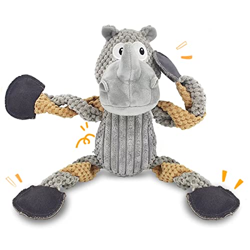 X-XDUN Dog Toys Dog Plush Toys for Aggressive Chewers, Indestructible Dog Squeaky Toys,Durable Teething Chew Toys for Medium and Large Breed Puppy Chew Toys Small Dogs to Keep Them Busy