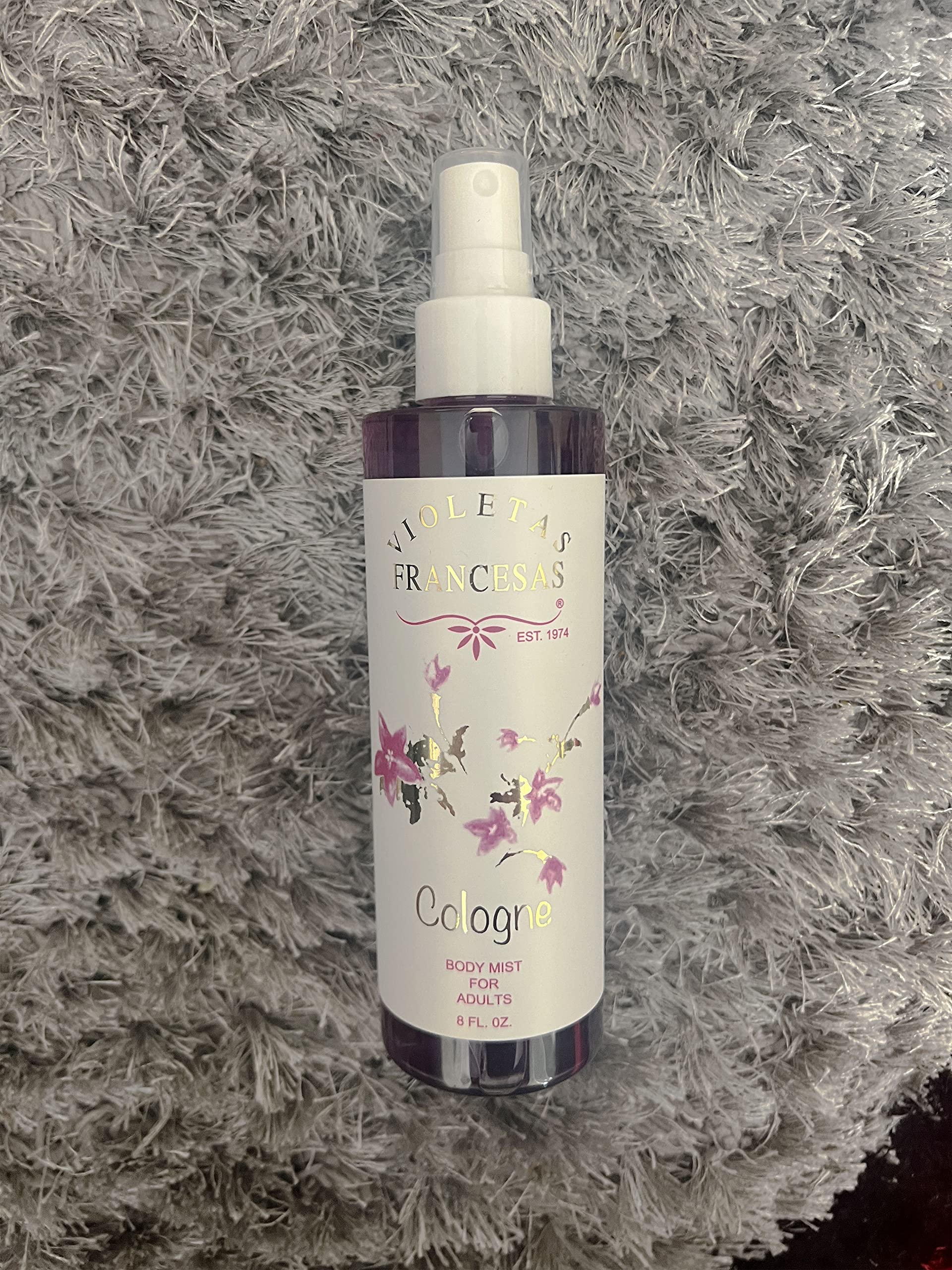 Violetas Fracesas Cologne Spray Body Mist for Adults 8 Fl oz made using Oil of Violets Plus Plastic Resistant bottle COLONIA, 1 Count