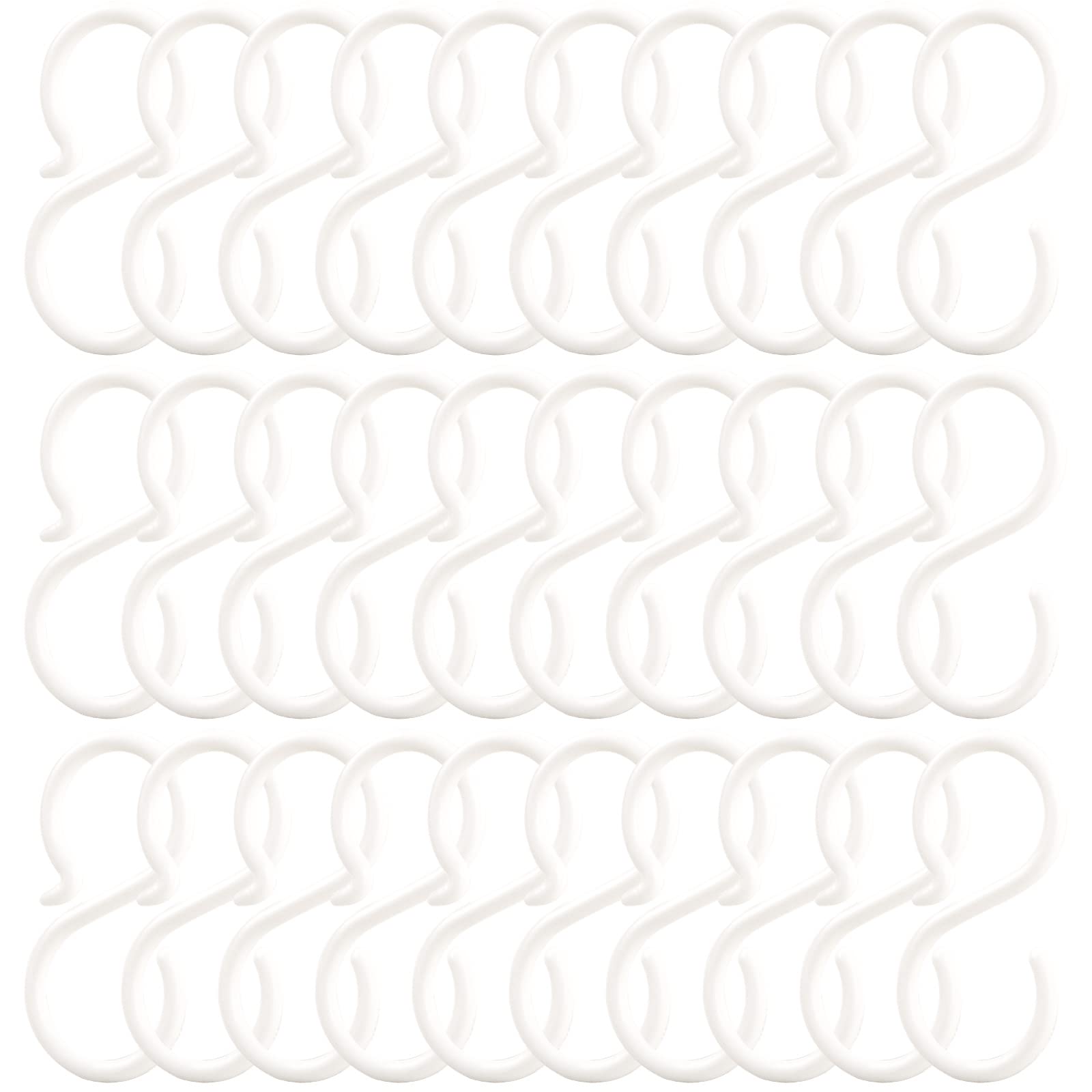 POVETIRE 30 Pack 2.5 Inch Rubber White S Hook for Hanging Baby Headband Hair Accessories Baby Bib NecklaceJewelry Hat Holder