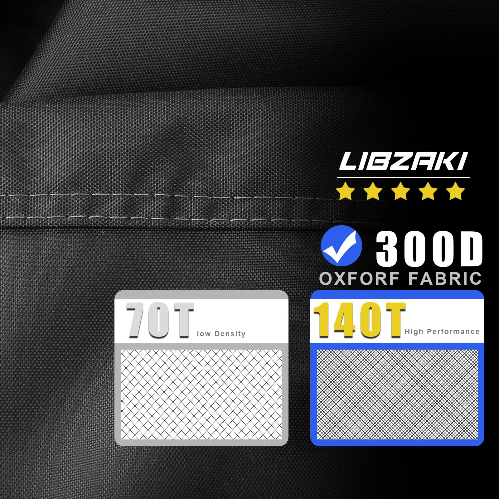 LIBZAKI 9.3-10.5ft Kayak Cover Accessories/Canoe Cover,Upgraded Thickened Waterproof & UV Protection Kayak covers for Indoor/Outdoor Storage-S-Black