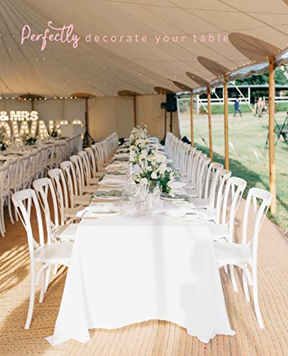 Pesonlook 12 Pack White Tablecloth-60 x 126Inch Rectangle Tablecloth Polyester Table Cloth for 8 Feet Rectangle Tables,Washable Fabric Table Cover for Wedding/Buffet Party/Dining Table/Events