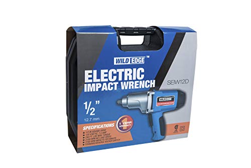 WILD EDGE Impact Wrench Kit, Heavy Duty 1/2 Inch Drive Corded Impact Gun, 7.5 Amp Max Torque 240 Ft-lbs & 2700 IPM, 4 Impact Sockets with Pin Anvil