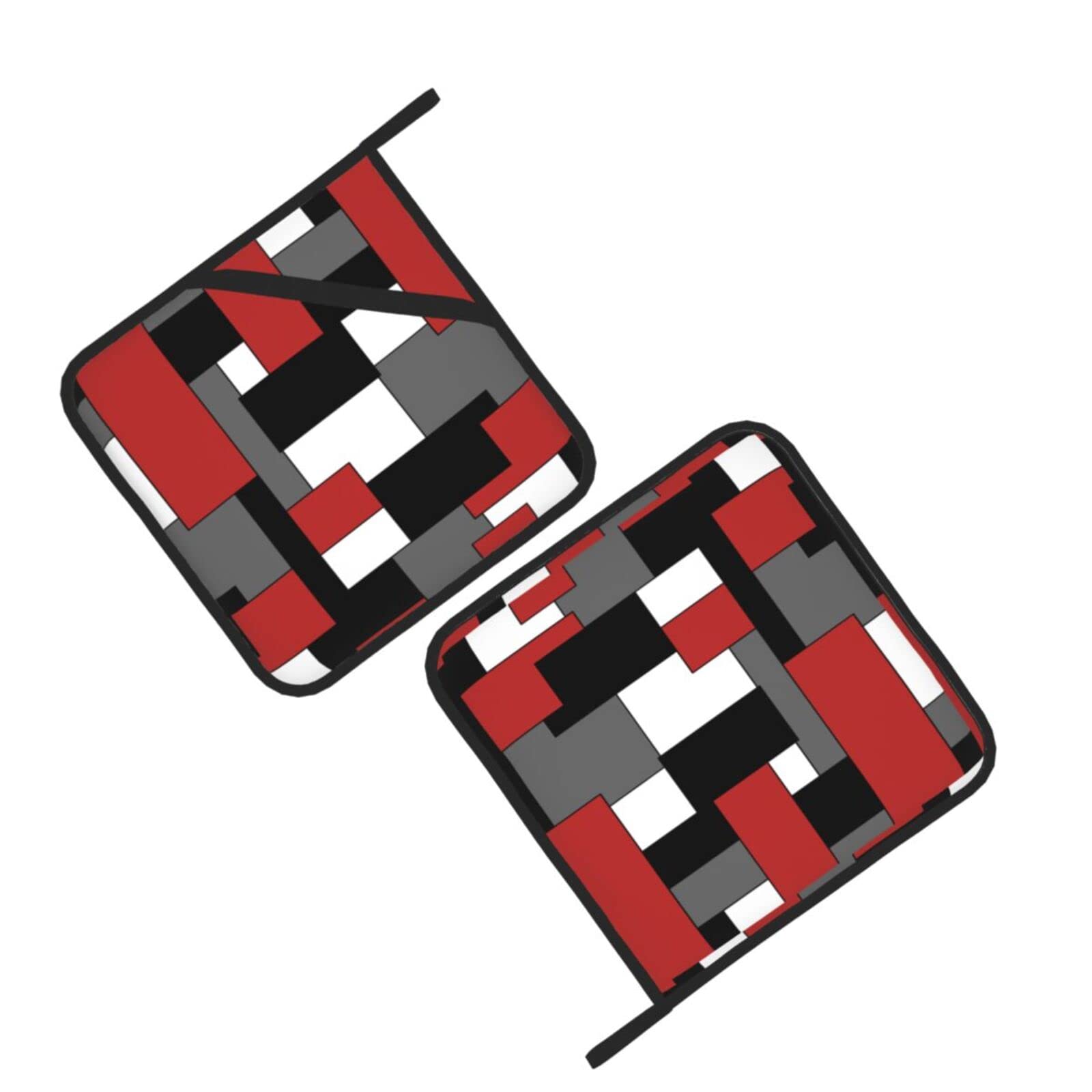 Pot Holders for Kitchen,Abstract Red Black Check PatternHeat Resistant Potholder Non-Slip Heat Pad 2 PCS,Oven Mitts Potholders for Daily Kitchen Baking,Cooking,Restaurant 8 Inch