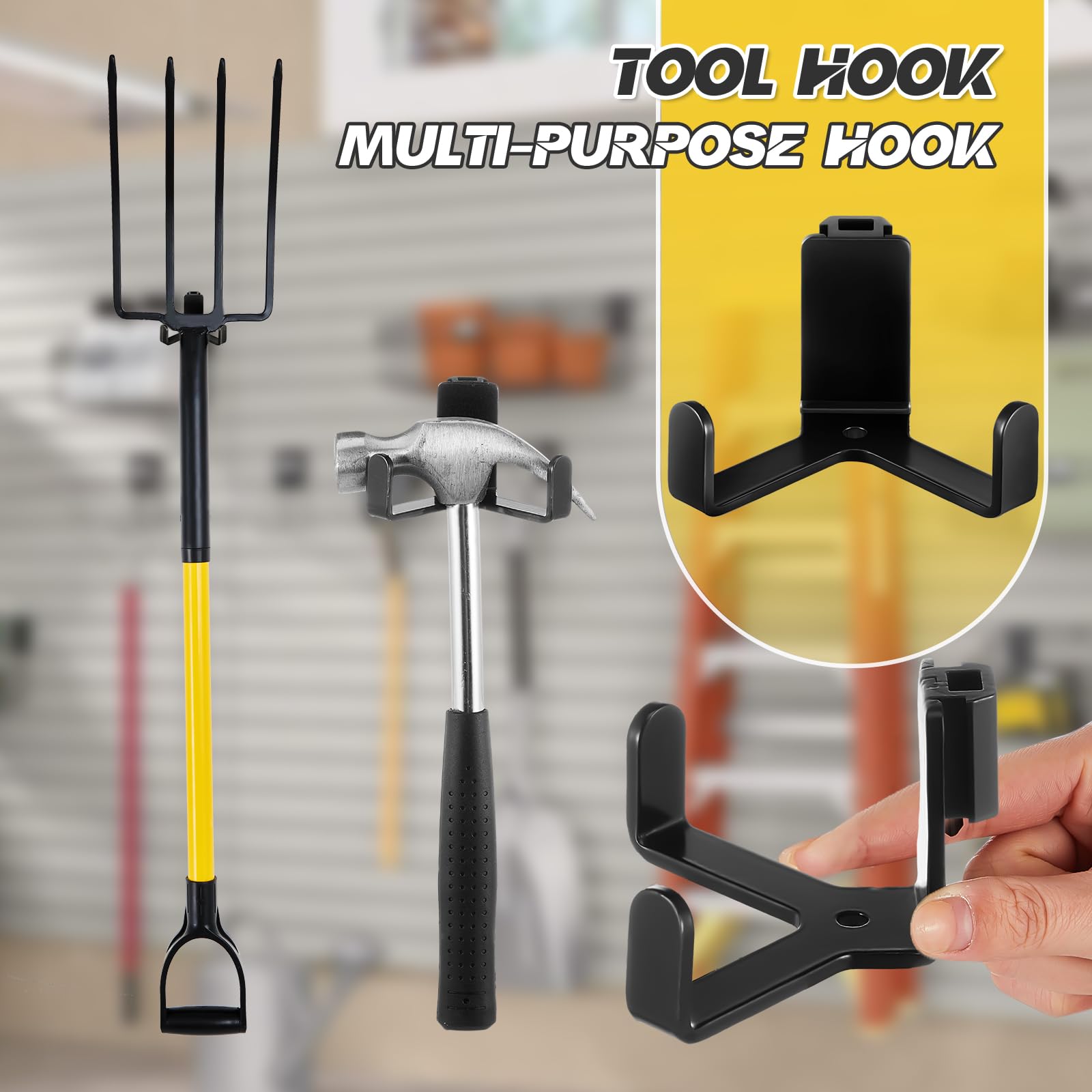 Yaocom 2 Pcs Metal Tool Hooks Compatible with Lifetime Shed Accessories Iron Shed Organization for Shovels Rakes Knives Scissors Power Tools, NOT Work on Any Sheds with Horizontal Siding (Black)
