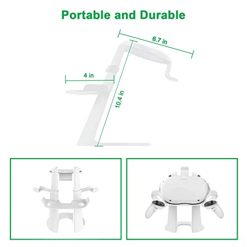 NexiGo VR Stand with Controller Holder, VR Headset Display Stand and Controller Mount Station for Oculus Quest 1/2, Oculus Rift S, Oculus Rift, White