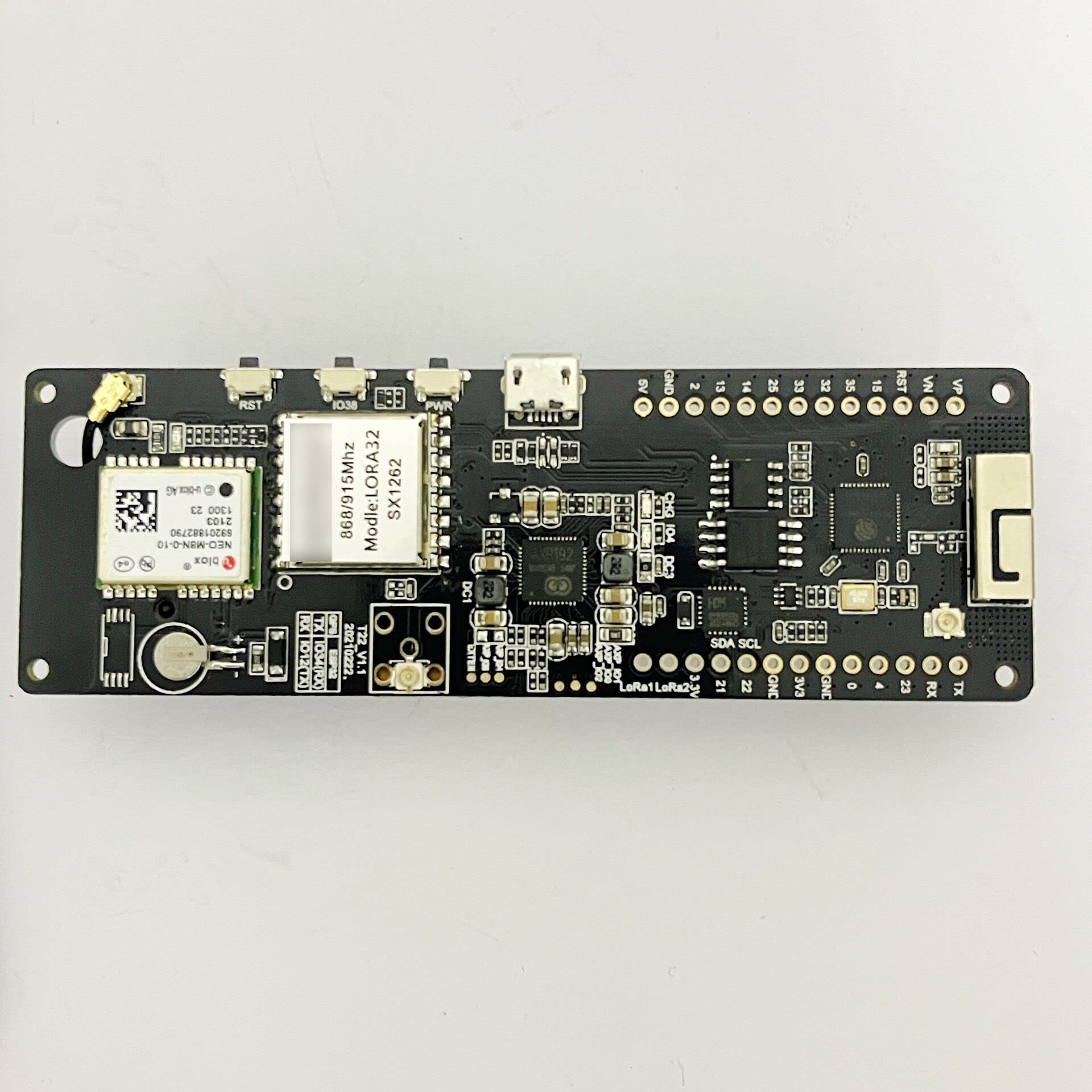XFCZMG Beam V1.1 CH9102F CHIP SX1262 LORA 868/915MHZ ESP32 WiFi Wireless Bluetooth Module GPS NEO-M8N IPEX 18650 Battery Holder (868MHZ)