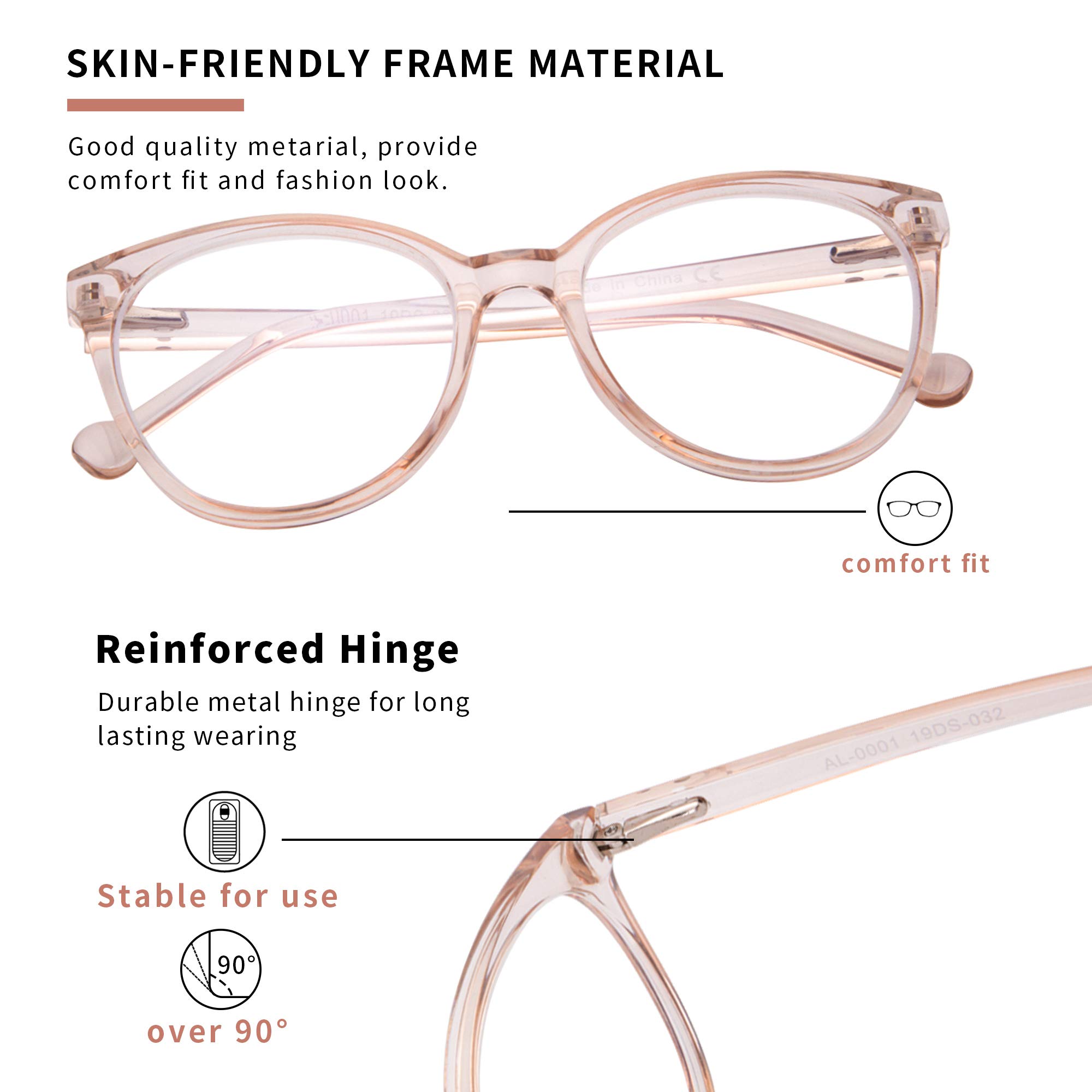 Madison Avenue 2 Pack Blue Light Blocking Glasses Oversized Cat Eye Blue Light Glasses for Women,Spring Hinges Anti Blue Ray Eyesatrain Computer Eyeglasses(Brown/Black)