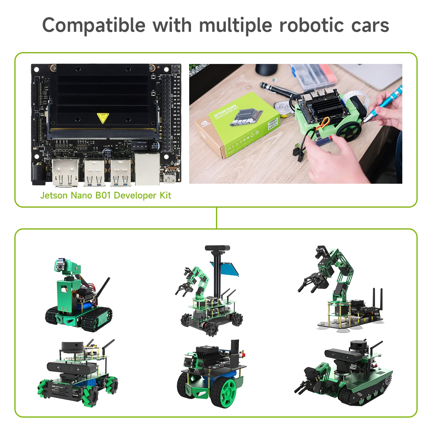 Yahboom Jetson Nano b01 Official Development Board and ROS Rosmaster R2L Standard Ver Kit