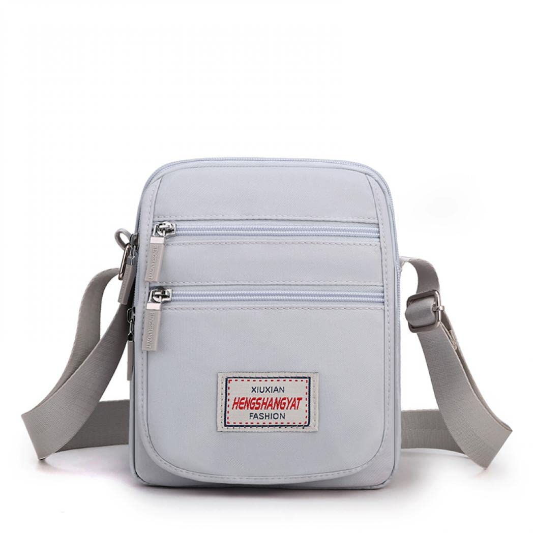 RKROUCO Casual Nylon Purse Handbag Crossbody Bag Waterproof Shoulder Bag for Women (Light Grey)