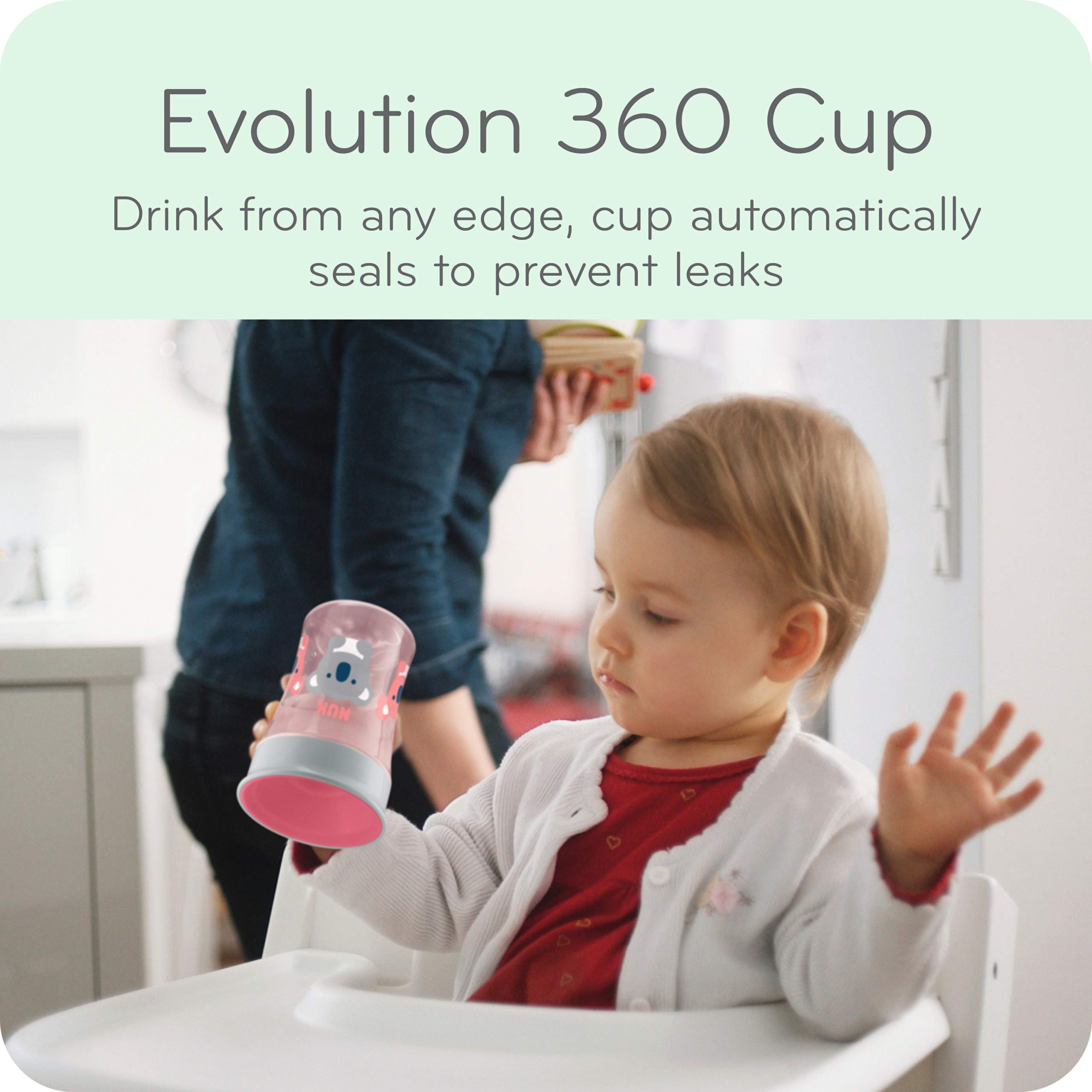 NUK Evolution Soft Spout Learner Cup, 8 oz, 2-Pack, âہ“Colors may varyâ€