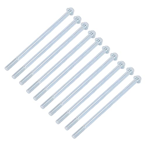 TYTOGE 10 Pcs Half Thread Bolt Fine Thread Carbon Steel Sturdy Lengthened Hex Half Tooth Bolts(10x210)