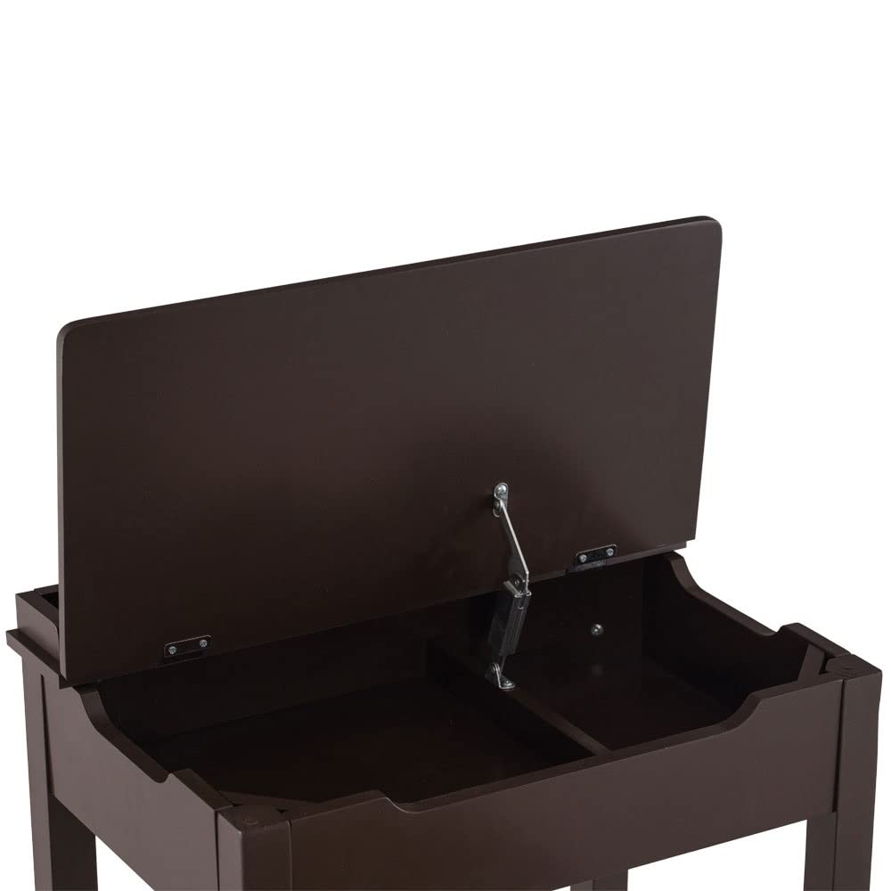 LLLY 59 X 40.5 X 59cm Study Table and Chair 2 Sets of Drawers Can Be Opened 1 Table and 1 Chair Brown
