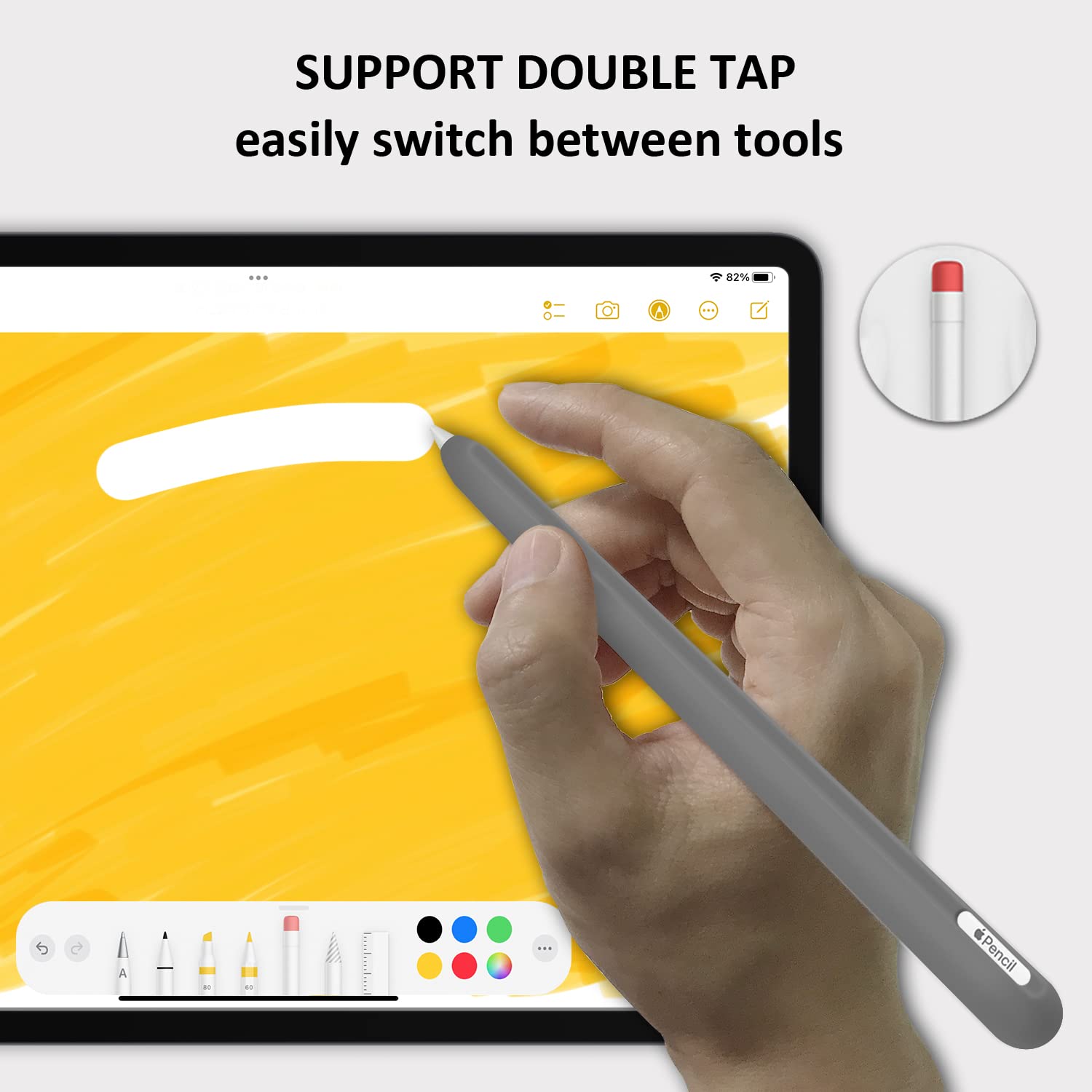 Slim Soft Silicone Sleeve Case Compatible with Apple Pencil 2nd Generation Only, Protective Grip Cover Skin for iPad Apple Pencil 2nd Gen (Pink)