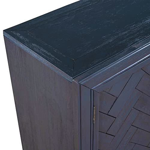 XD Designs Wood Console Table Sofa with 2 Adjustable Shelf, Modern Sideboard Buffet Storage Cabinet, Accent Cabinet for Entryway/Kitchen Dining Room/Living Room (Antique Blue-A) Blue-5)