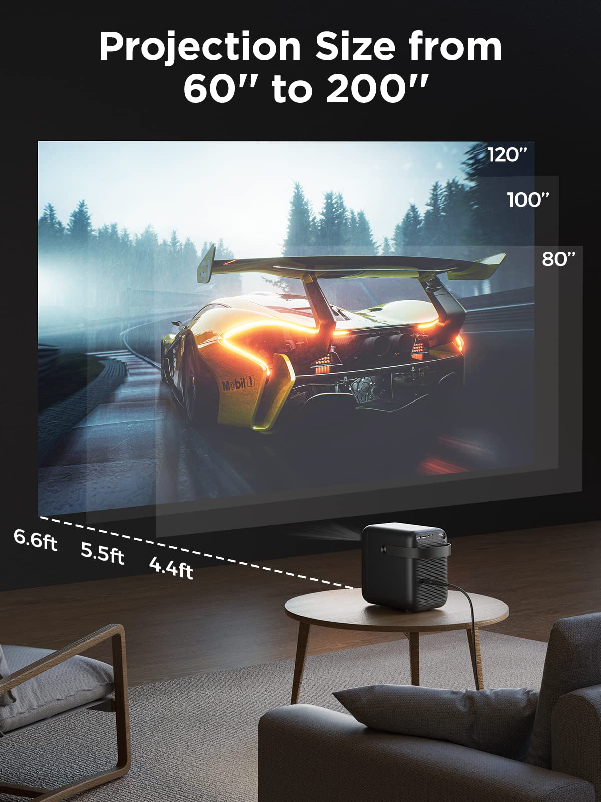 POKITTER Orca Retro 1080P Projector with WiFi and Bluetooth, 650 ANSI Lumens, Android 9.0 with 5000+ Apps, Auto Focus, 4D Keystone Correction, 10W Speakers, 40"-200" Image for Home,HDR10+,T6R MAX