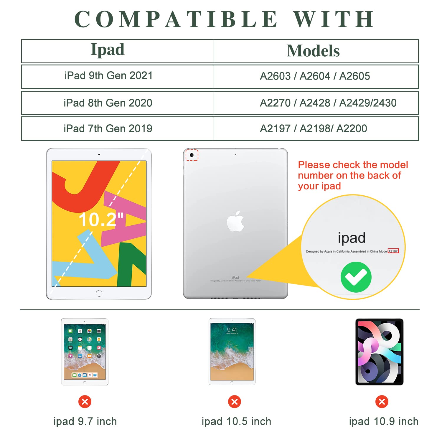Vimorco Shell Case for ipad 9th Generation 2021/ ipad 8th Generation 2020/ ipad 7th Gen, ipad 10.2 inch Case, Soft Rubber Back Cover, Multiple Stand Auto Wake/Sleep, Glowing Tree