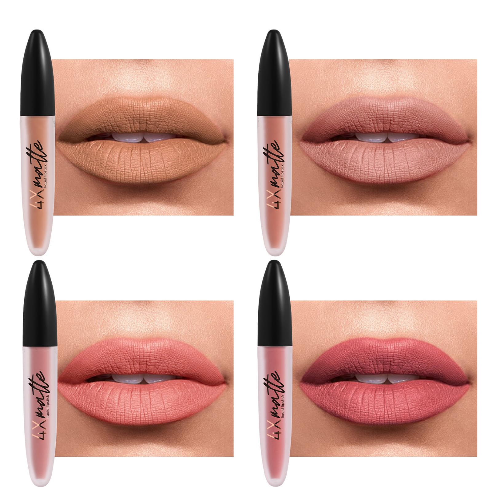 UCANBE 8Pcs/Set Velvet Matte Liquid Lipstick Makeup Lip Stick Classic Waterproof Long Lasting Smooth Soft Reach Colors Full Lips Gloss For Women Gift Sets (Set B)